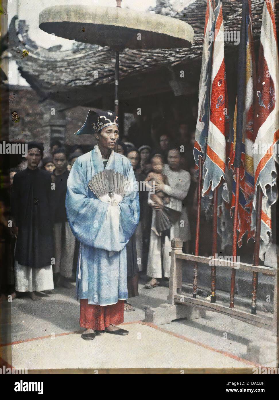 Tonkin, Indochina A mandarin officiating at a ceremony, Clothing, Human ...
