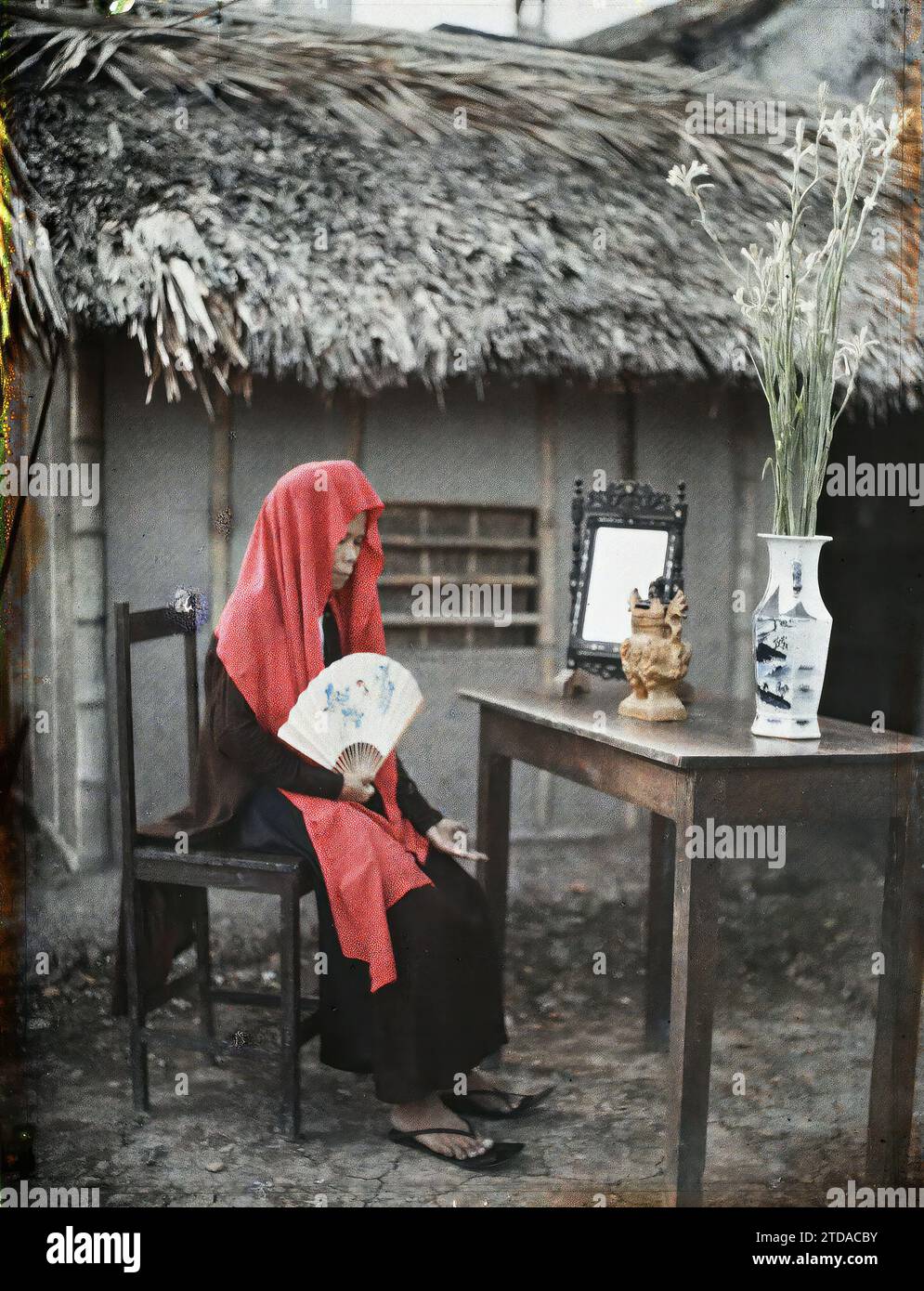 Tonkin, Indochina A priestess of the cult of the Three Worlds, Human ...