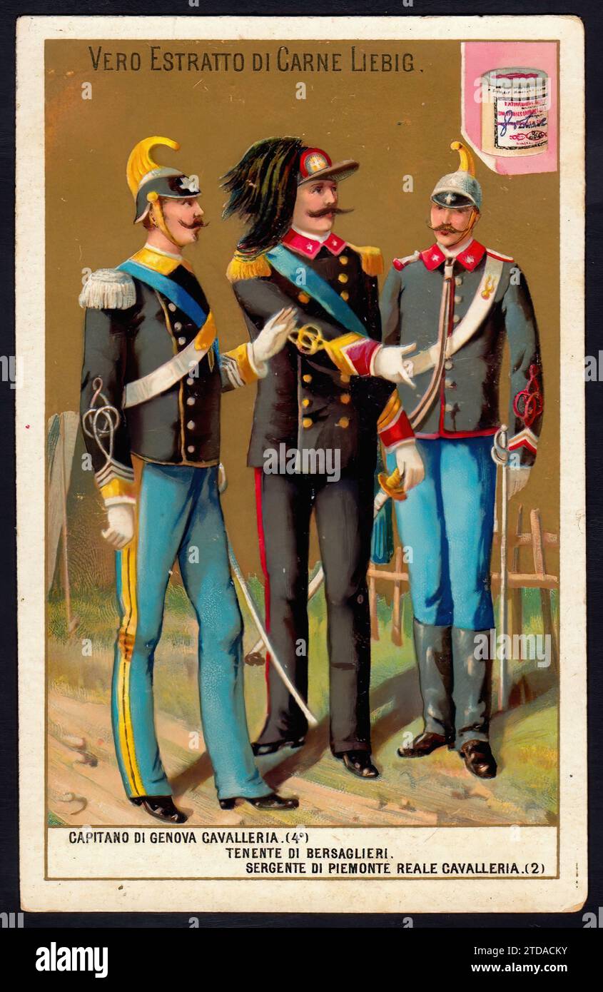 Italian Army Uniforms I 003 - Vintage Liebig Trade Card Tradecard Stock ...