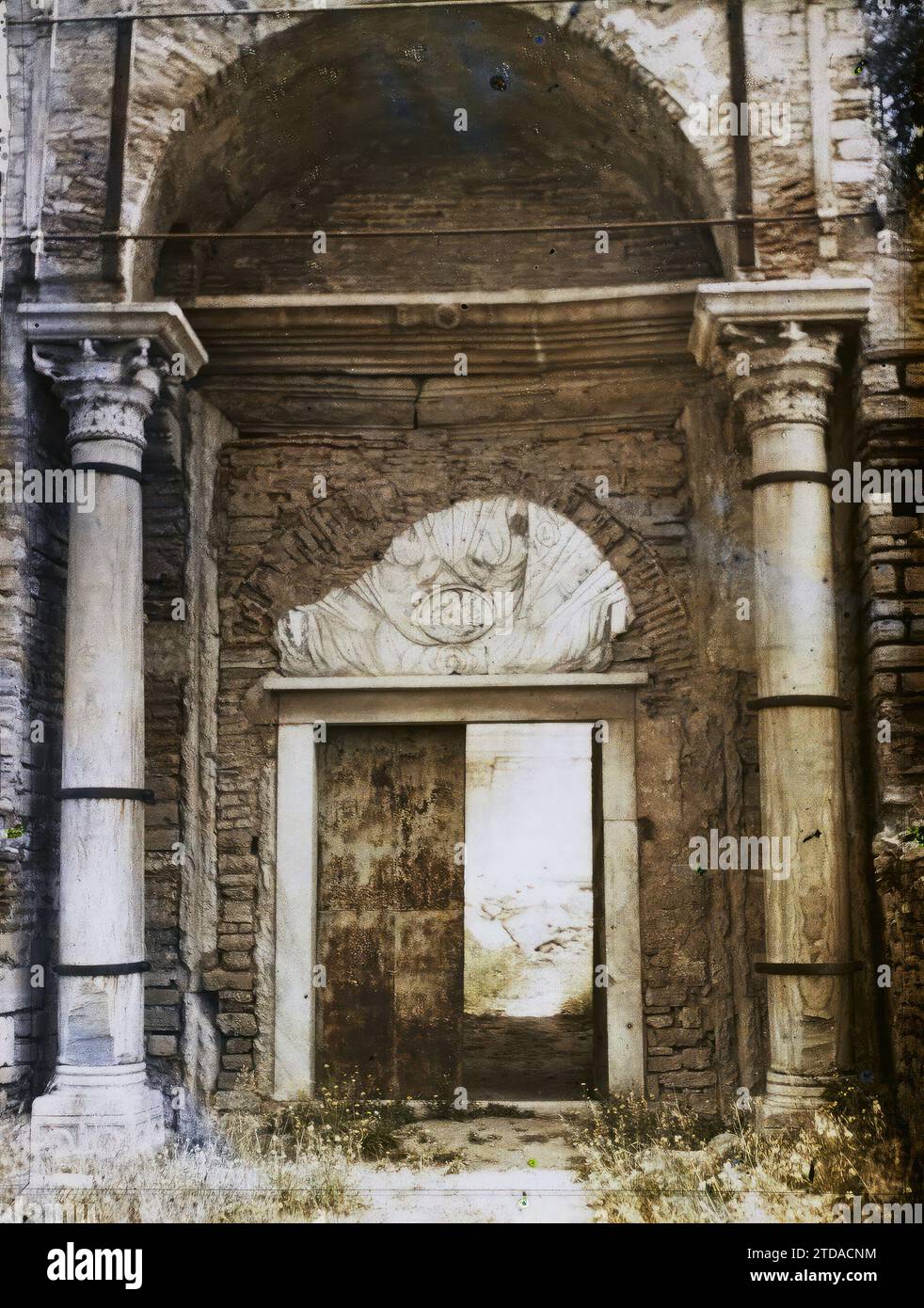 Constantinople (present-day Istanbul), Turkey A gate of the fortress of ...