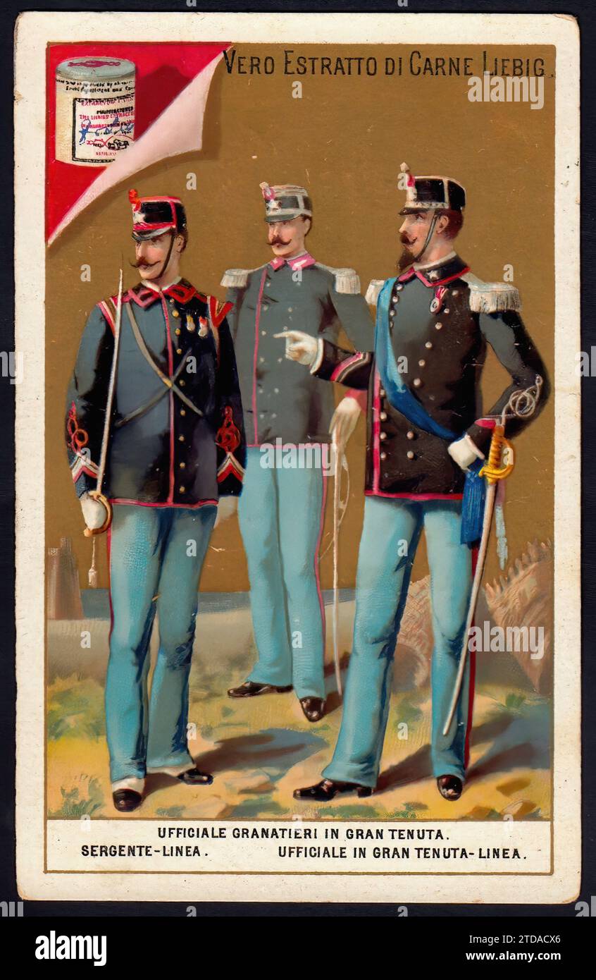 Italian Army Uniforms I 004 - Vintage Liebig Trade Card Tradecard Stock ...