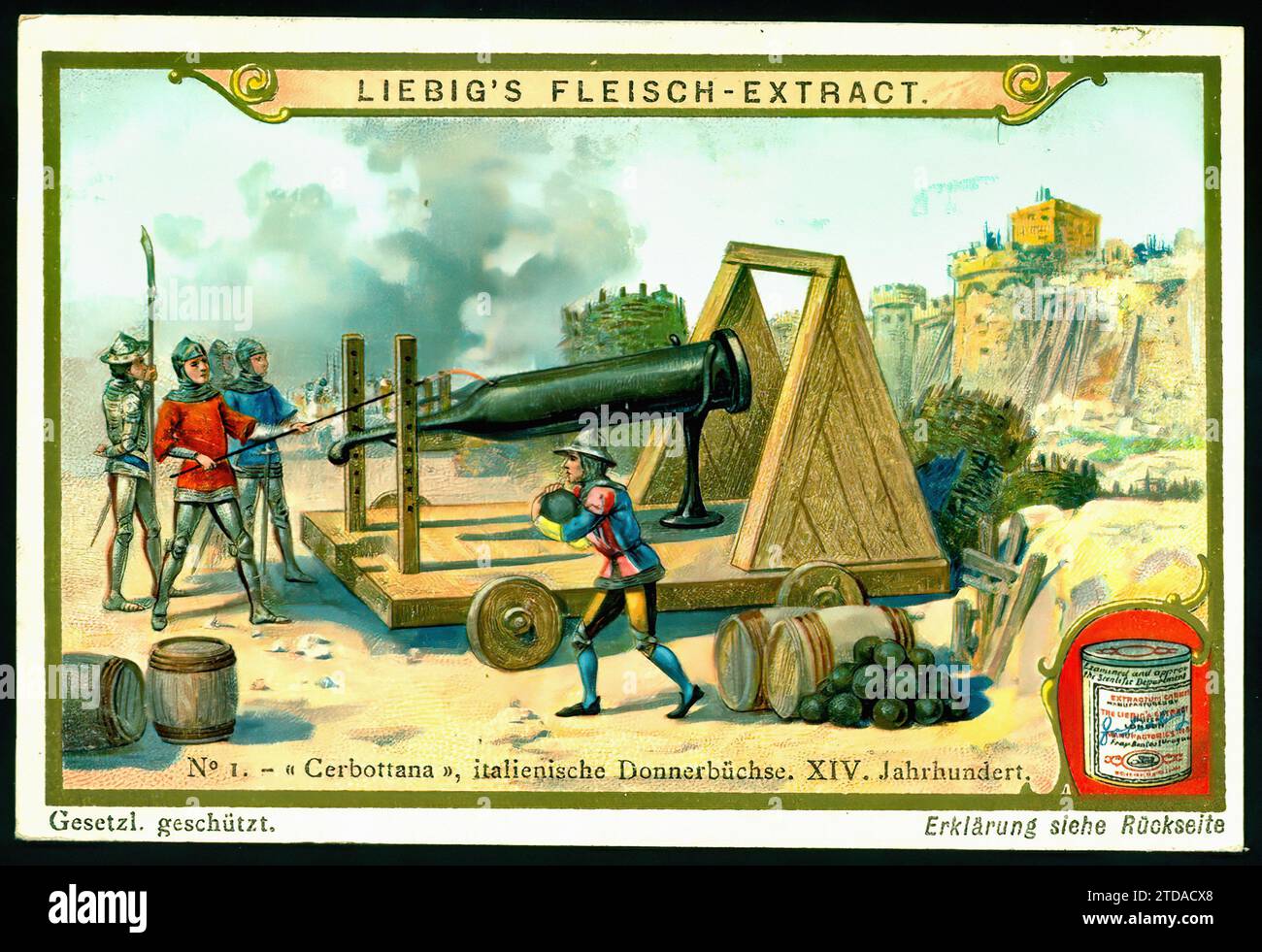 Italian Cerbottana Canon, 14th Century - Vintage Liebig Trade Card ...