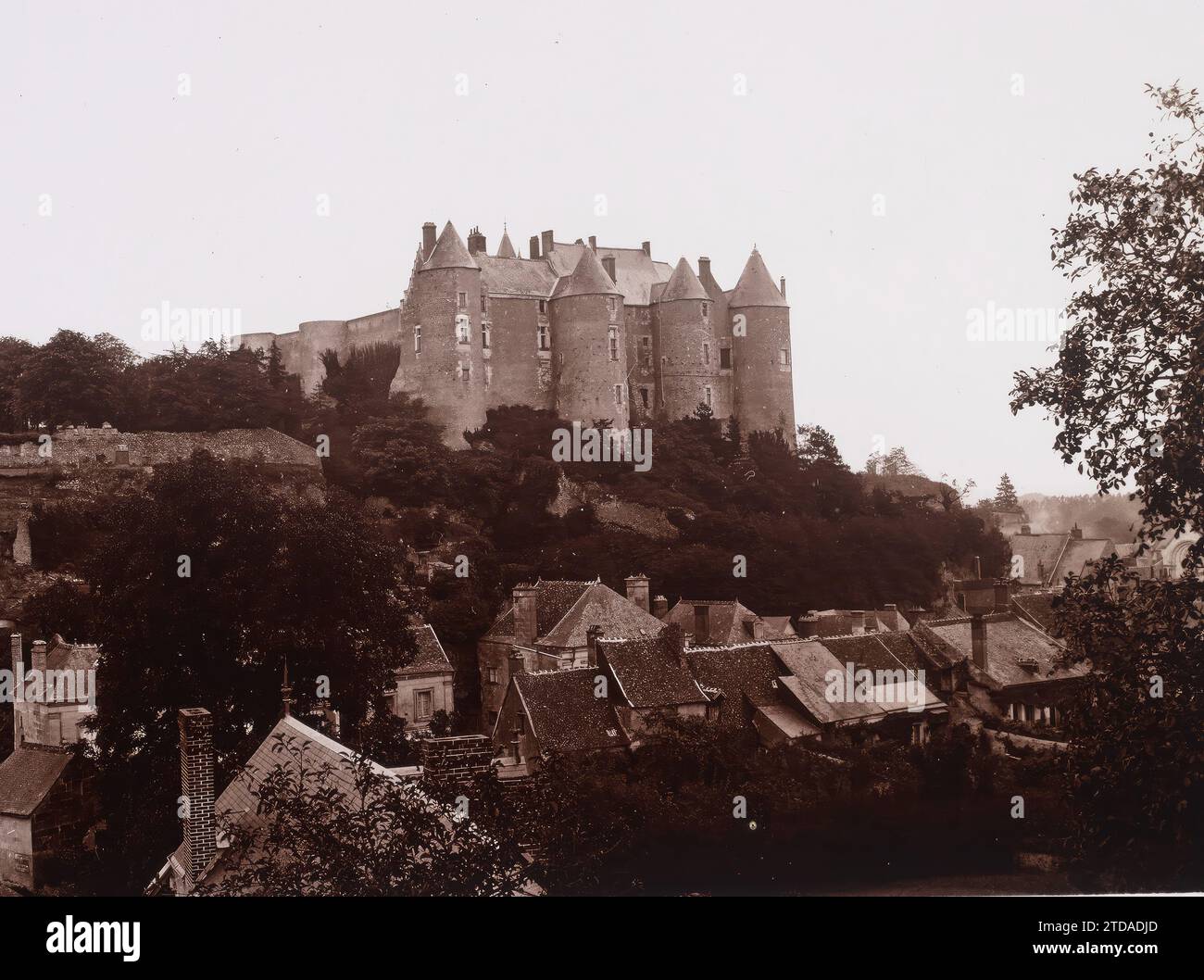 Luynes, France General view of the castle, below the roofs of the ...