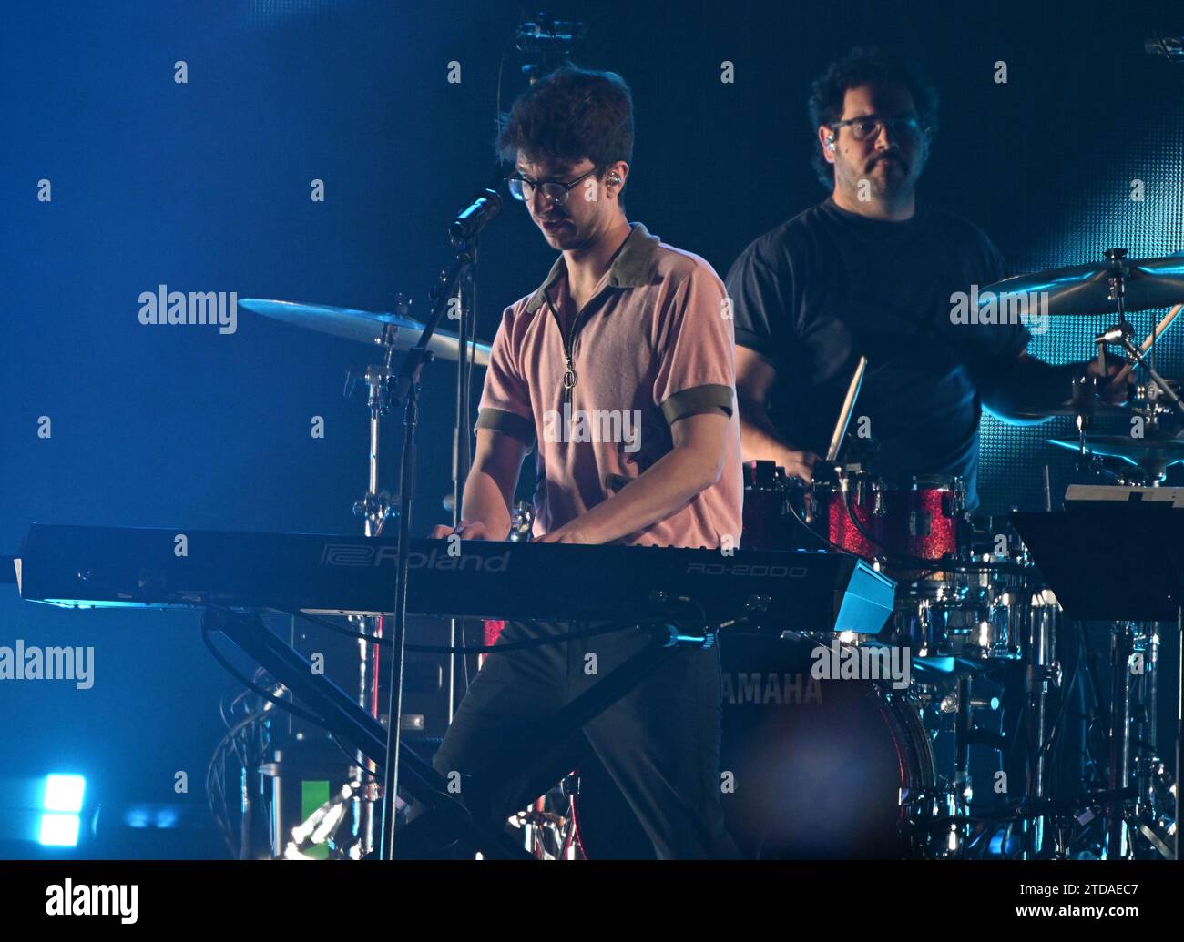 Sunrise, FL, USA. 16th Dec, 2023. Ryan Met of AJR performs during ...