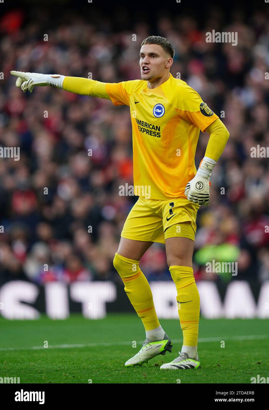 Brighton and Hove Albion goalkeeper Bart Verbruggen during the Premier League match at the ...