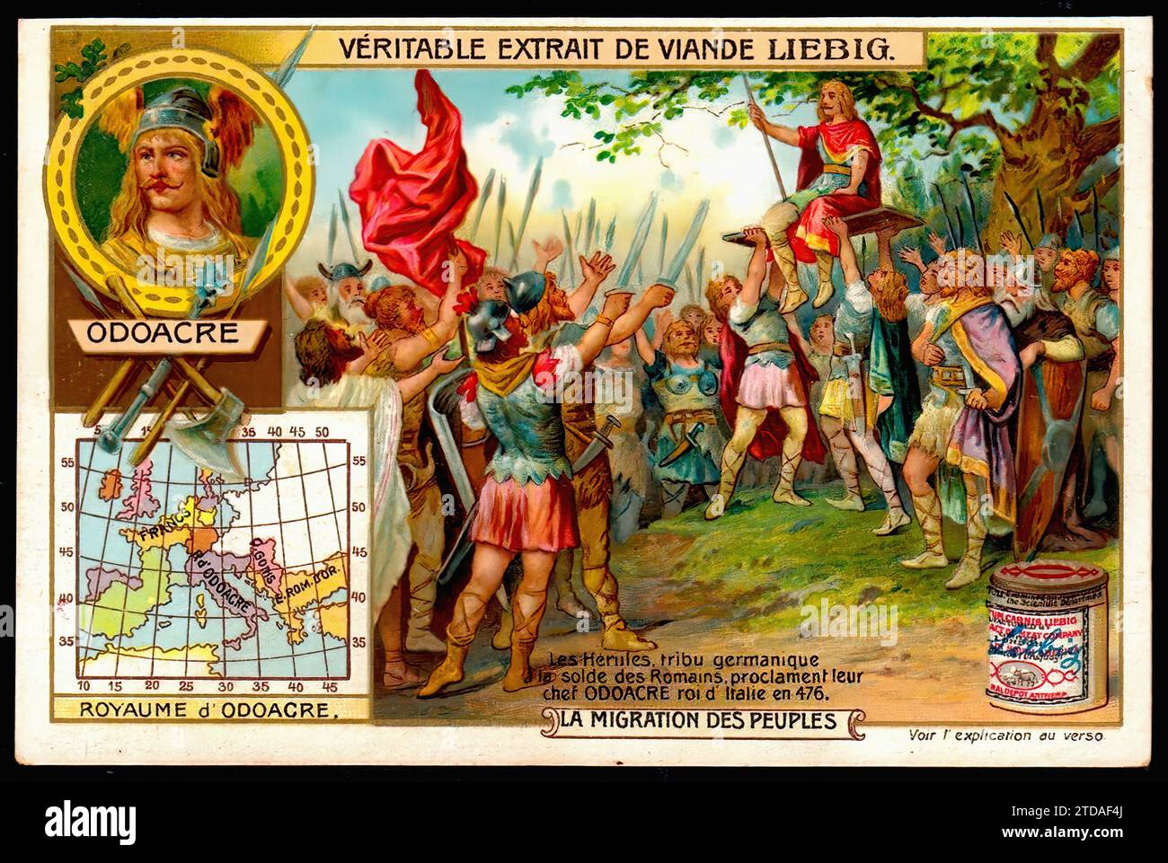 Odoacer, King of Italy - Vintage Liebig Trade Card Tradecard Stock ...
