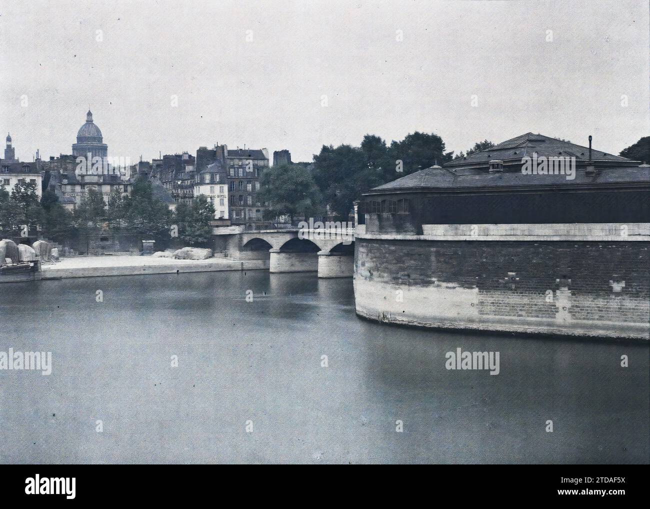 Paris (4th-5th arr.), France The Archevêché bridge and the Morgue ...