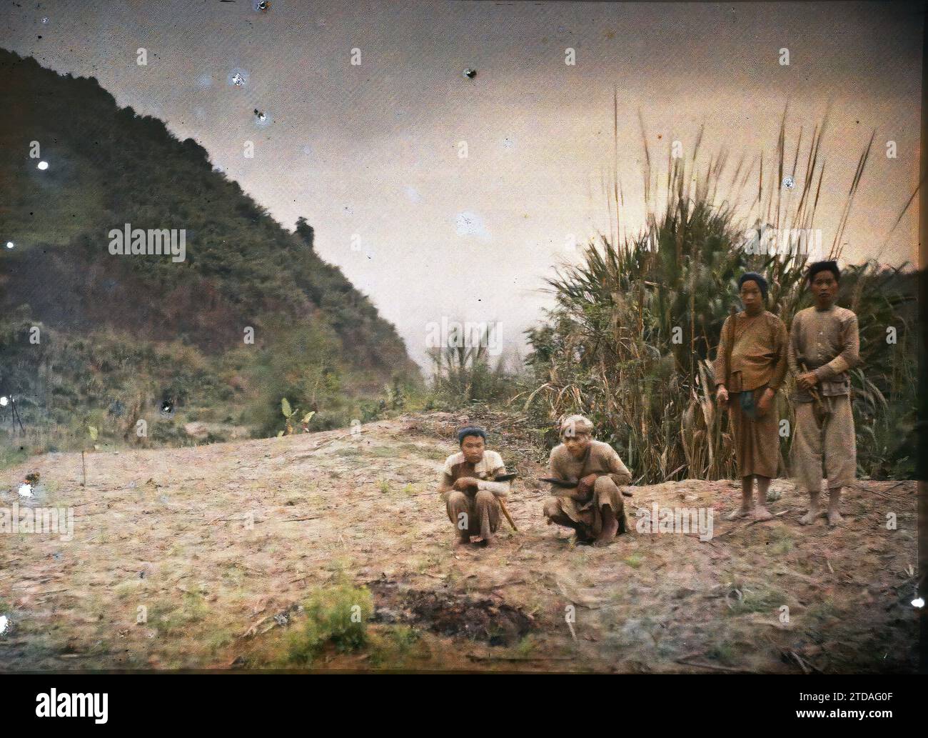 Province of Hoa-binh, Tonkin, Indochina A group of Mnong, Clothing ...