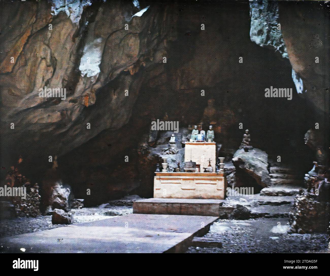 Surroundings of the village of Tien-lu, Tonkin, Indochina An altar ...