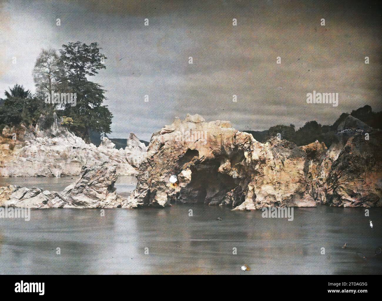 Cho-bo, Tonkin, Indochina Some of the rocks forming a natural dam on ...