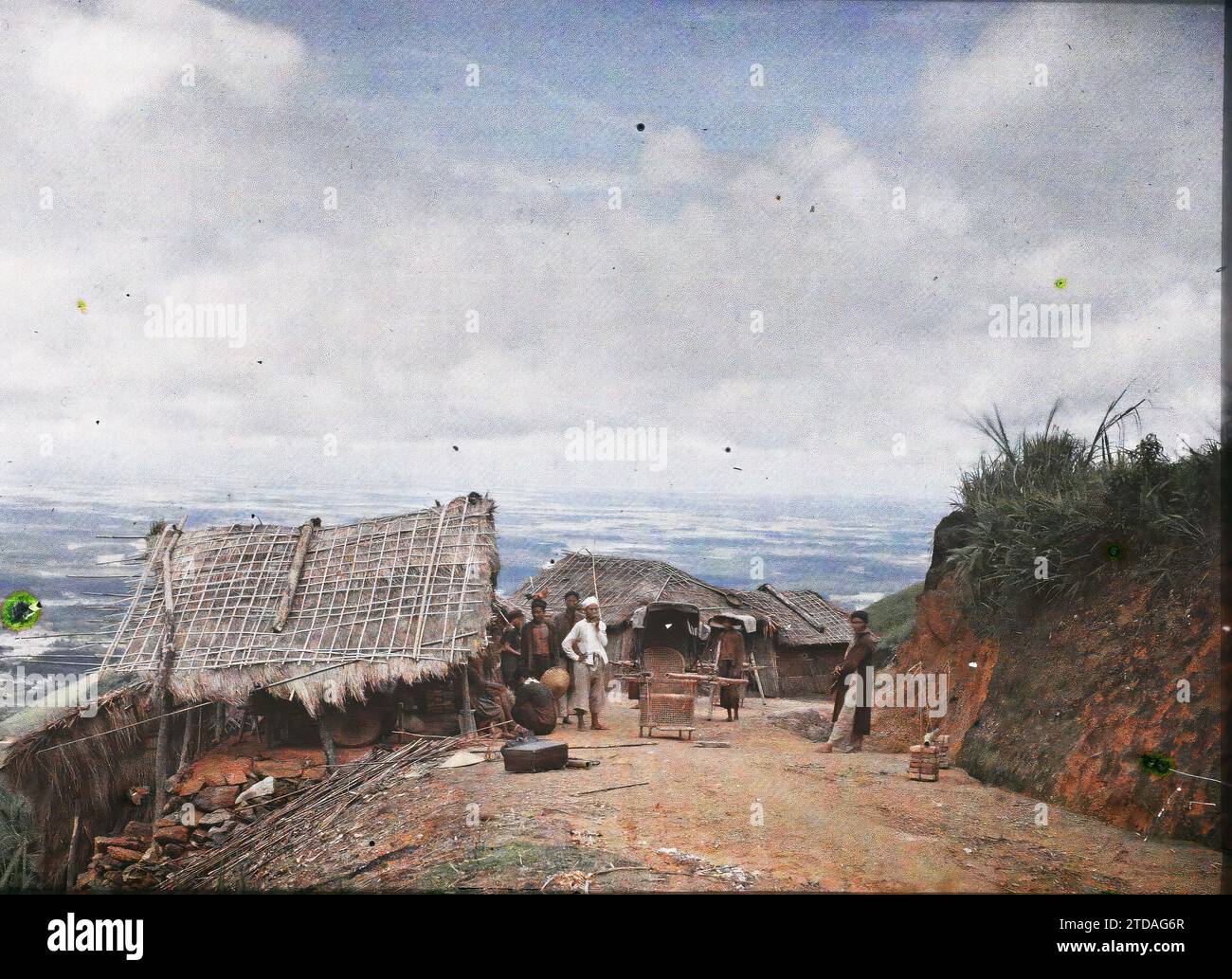 Province of Vinh-yên, Tonkin, Indochina Villagers in front of their ...