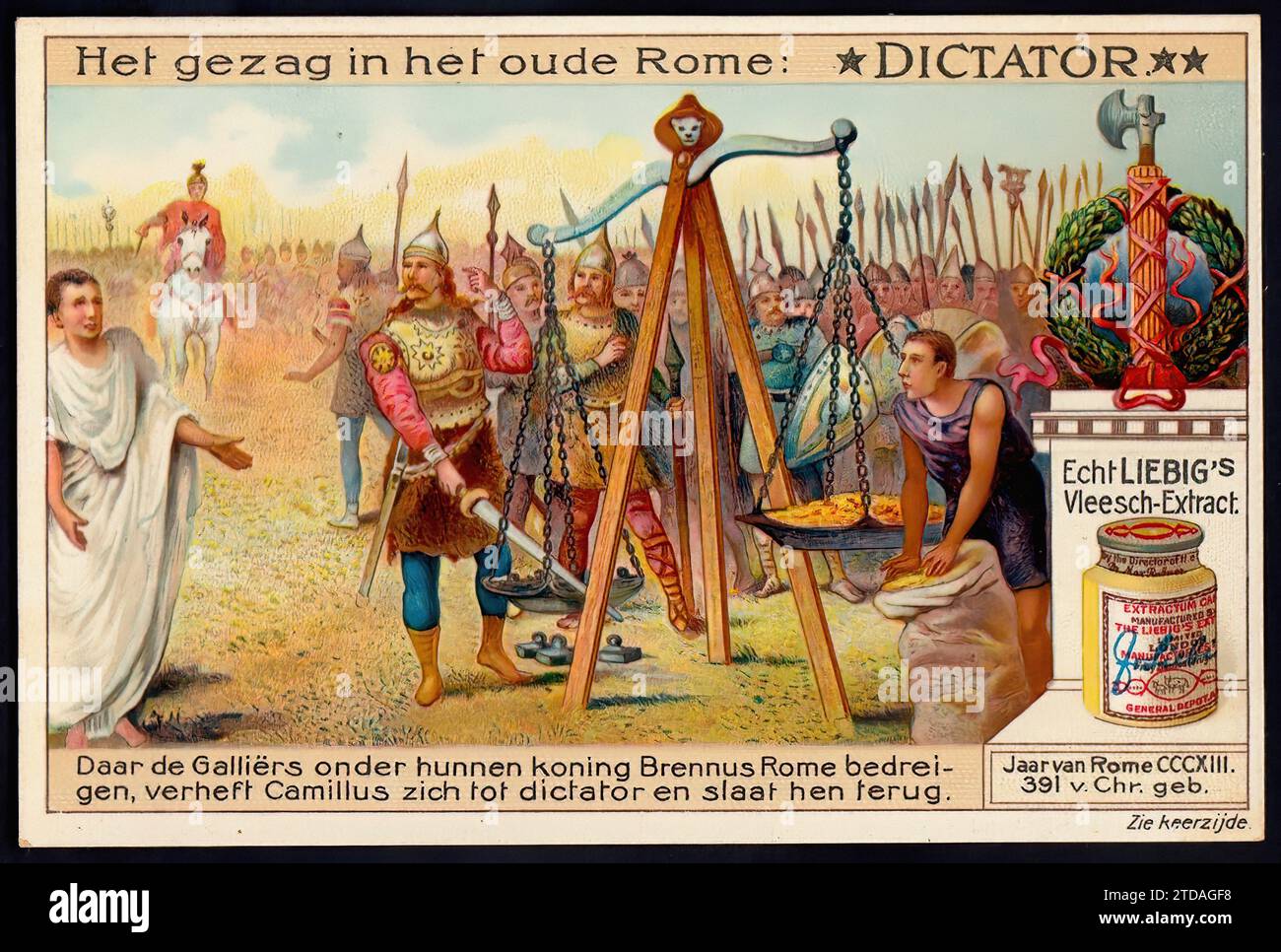 Roman Dictator - Vintage Liebig Trade Card Tradecard Stock Photo - Alamy