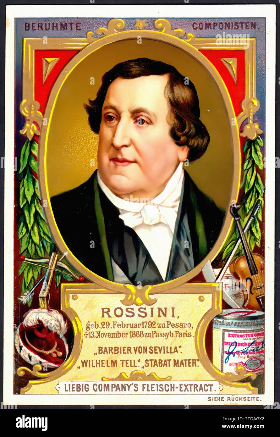 Rossini - Vintage Liebig Trade Card S374 Composers Stock Photo - Alamy