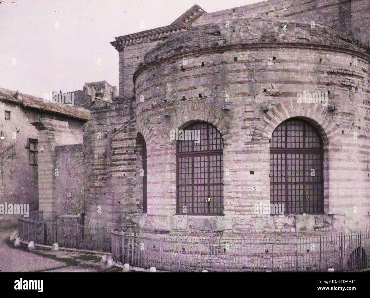 Arles, France The semi-circular solium of the Baths of Constantine ...
