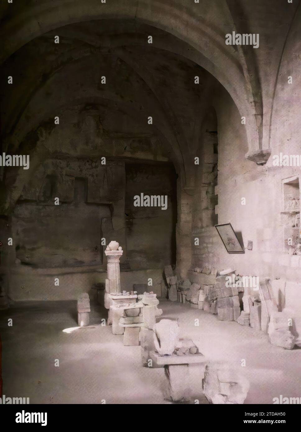 Les Baux-de-Provence, France The room of the Trencat lapidary museum ...