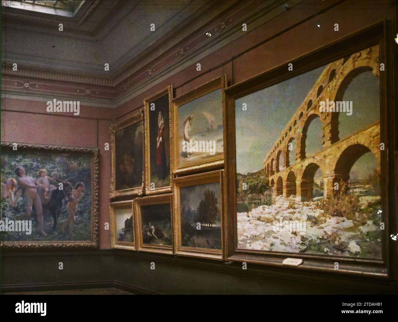 Nîmes, France A room of paintings at the Museum of Fine Arts, Housing ...