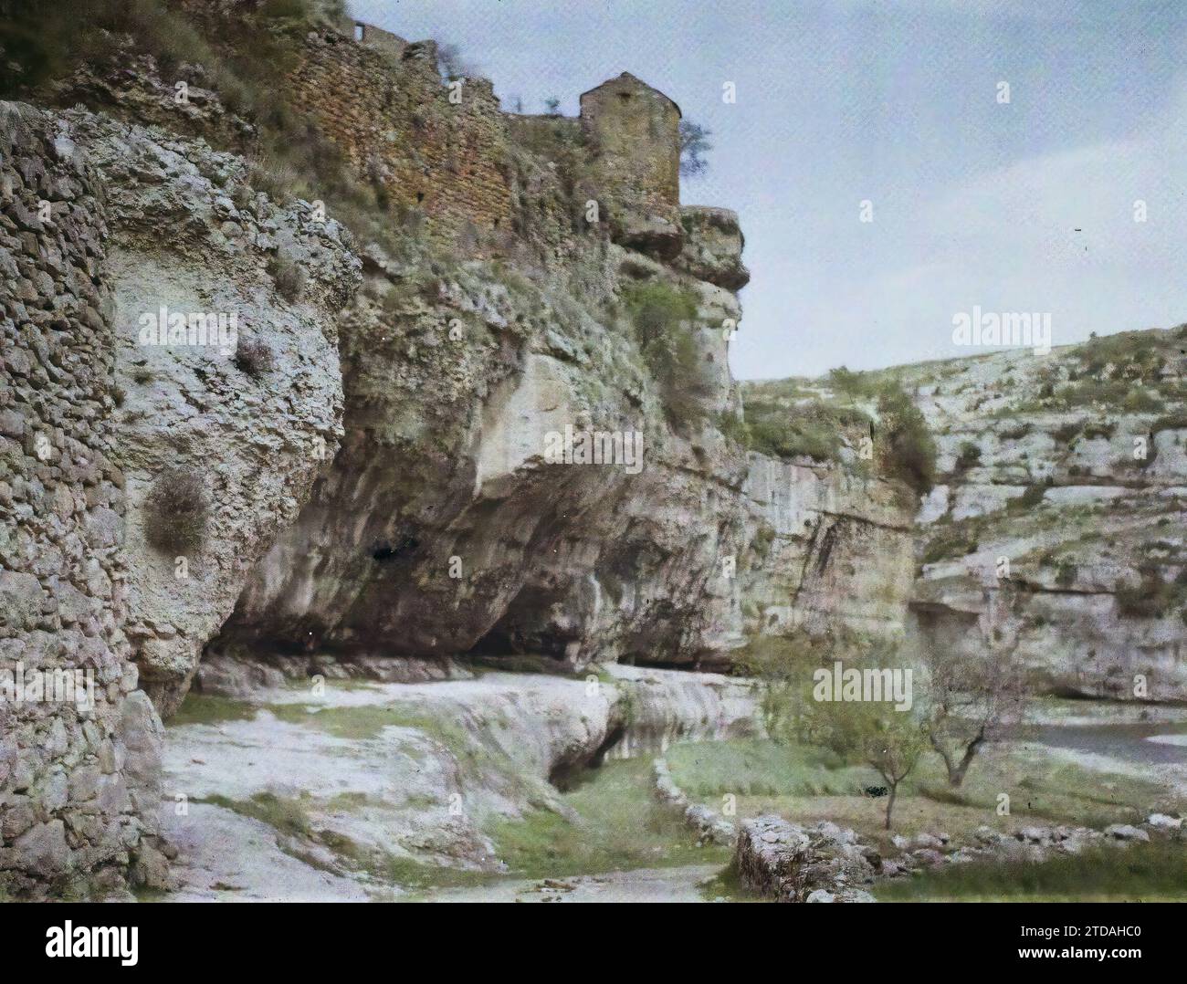 Minerve, Hérault, France On the banks of the Cesse, the fortifications ...