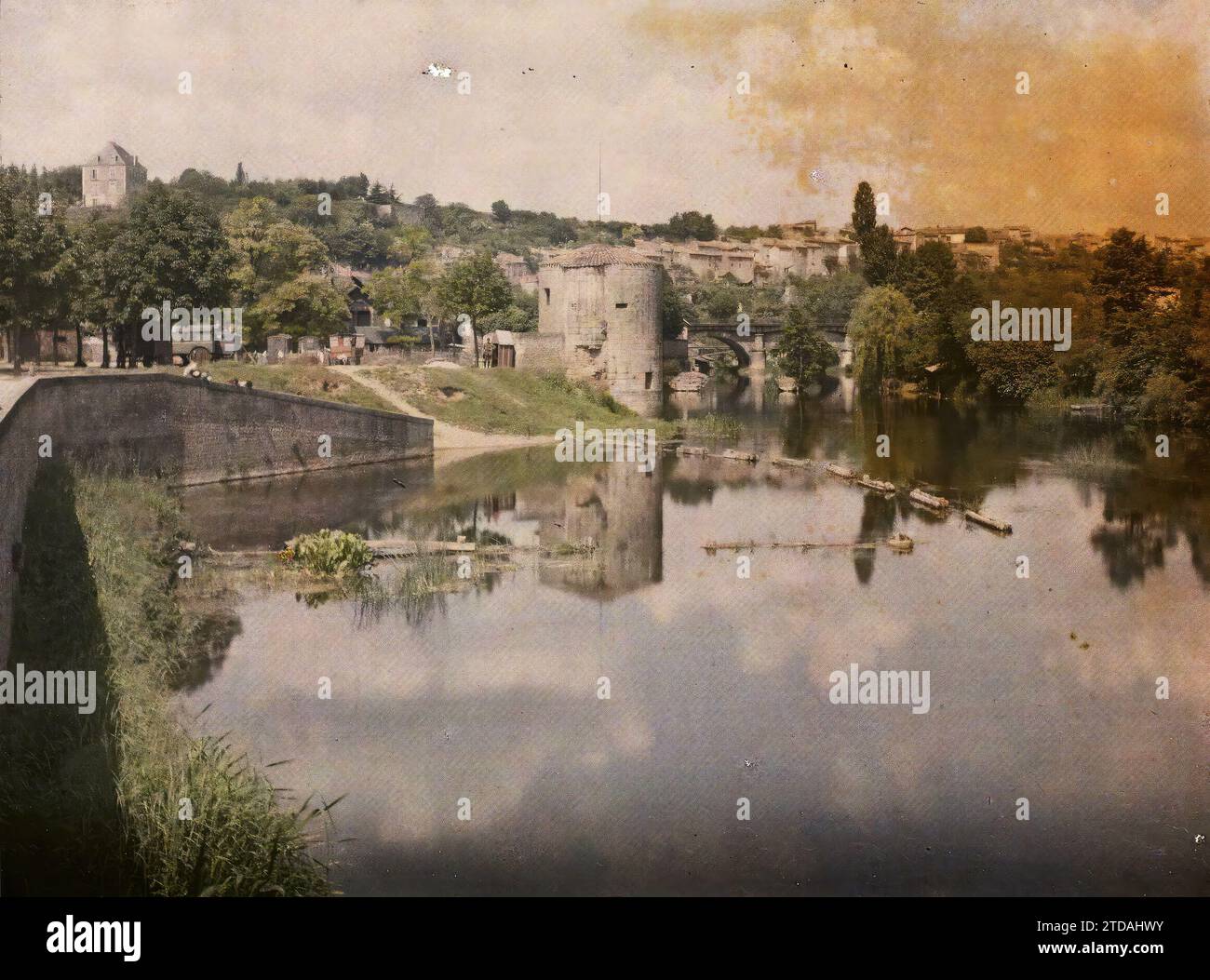 Poitiers, France View of the Clain and the remains of the old military ...