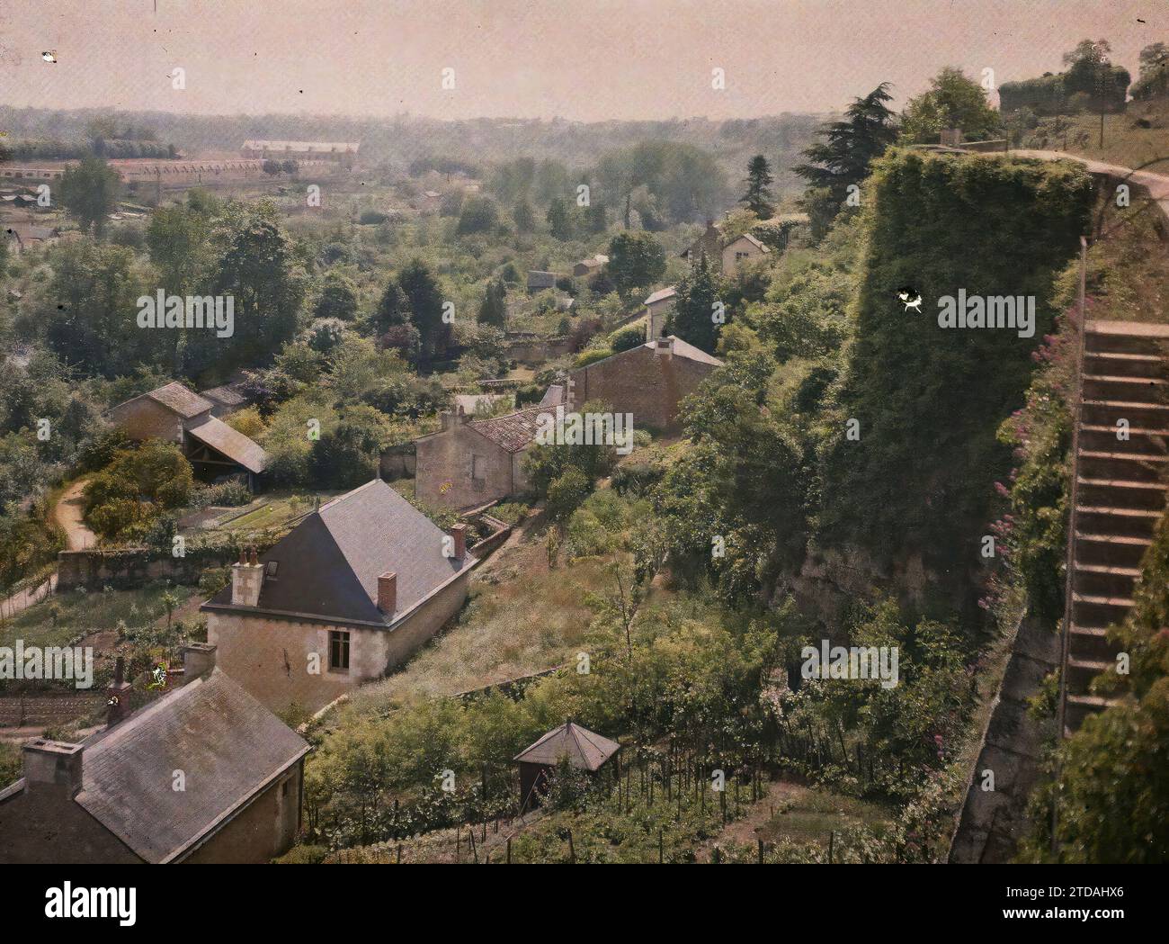 Poitiers, France View of the Clain valley, from the Blossac park, with ...