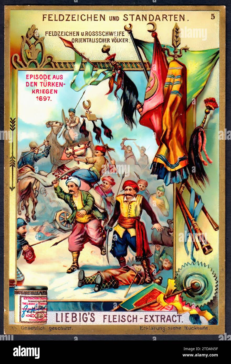 Turkish War - Vintage Liebig Trade Card S873 Flags & Standards Stock ...