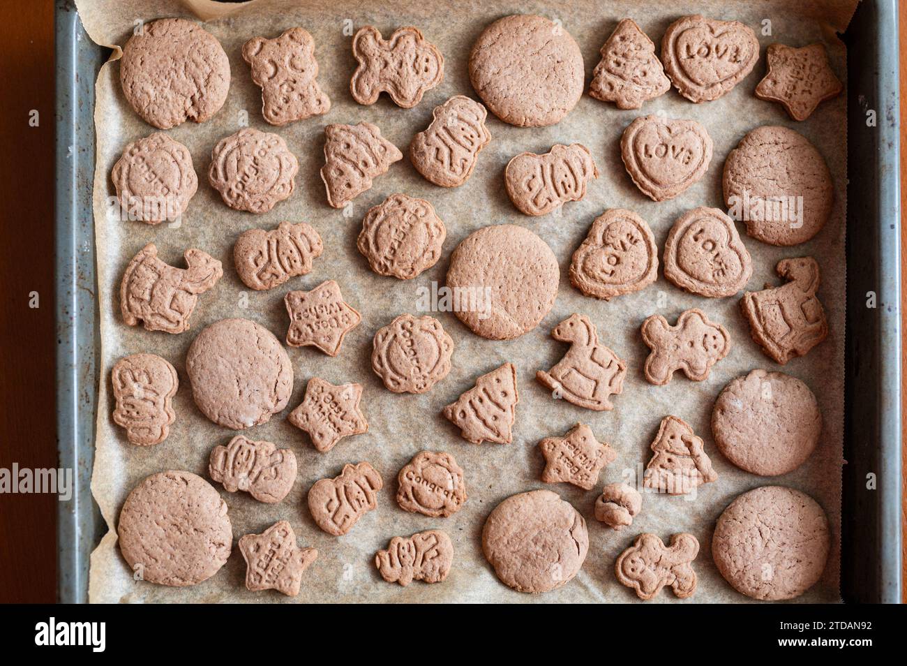 Homemade gingerbread making before Christmas Stock Photo - Alamy