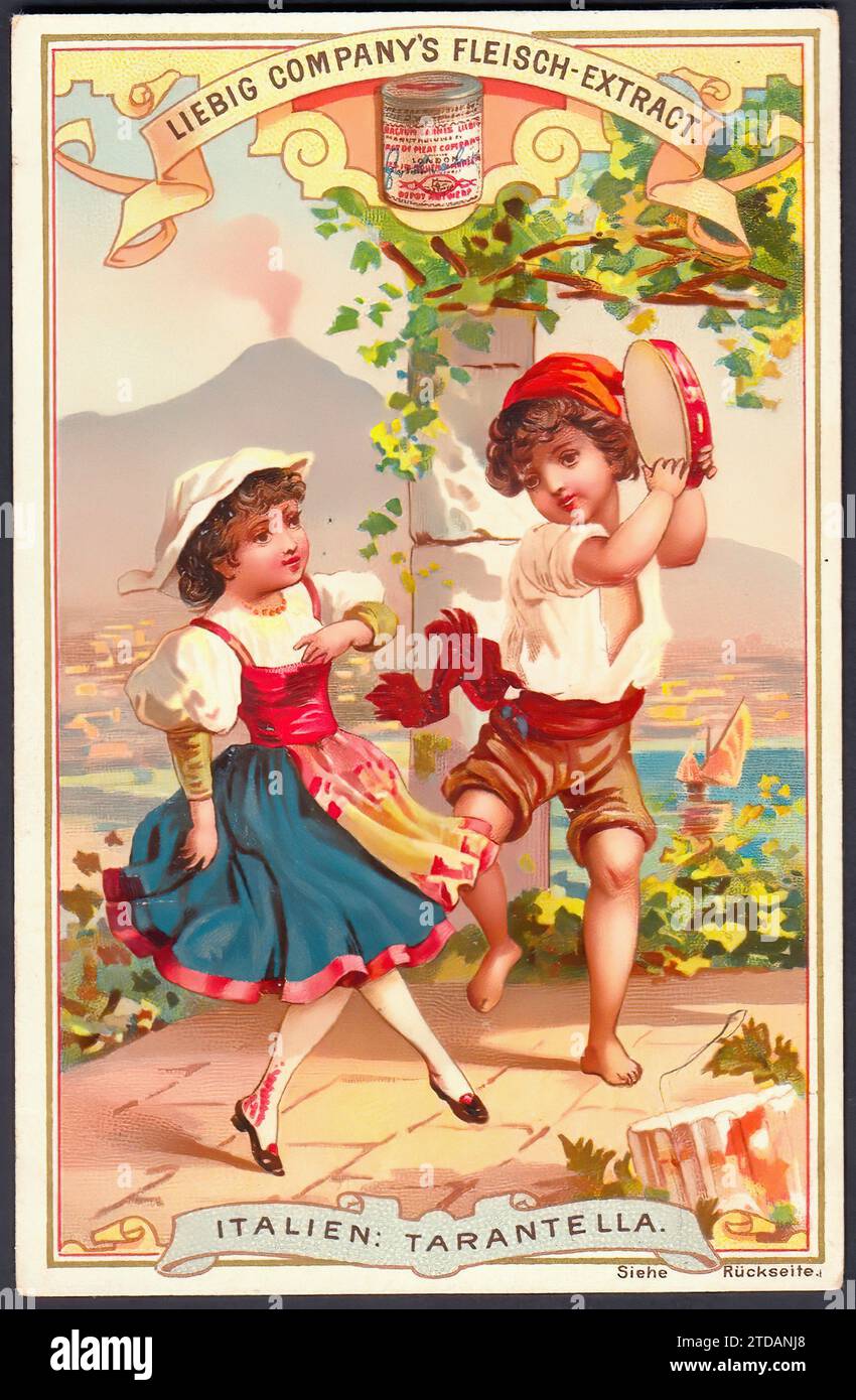 Vintage Liebig Trade Card S340 National Dances - Italian Stock Photo ...