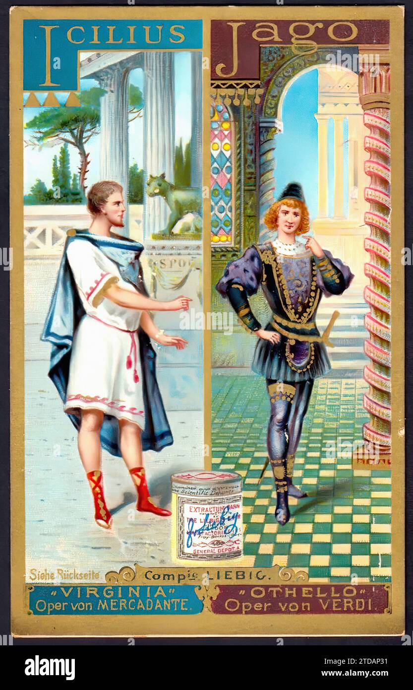 Vintage Liebig Trade Card S369 Opera Characters - Icilius & Iago Stock ...