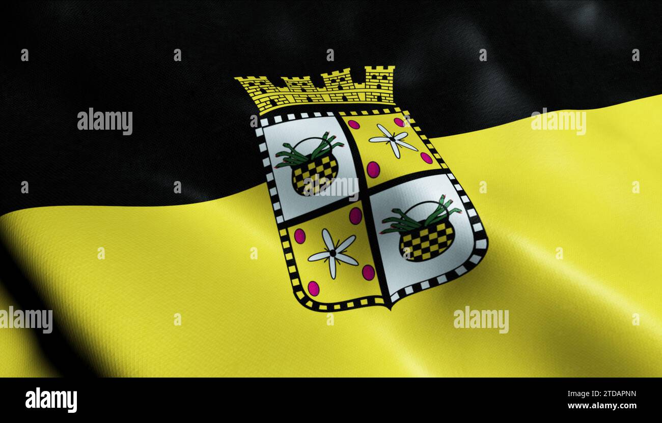 3D Illustration of a waving Puerto Rico City flag of Yauco Stock Photo ...