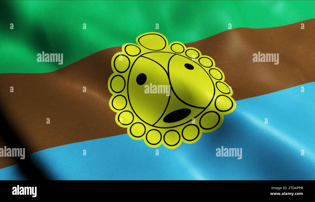 3D Illustration of a waving Puerto Rico City flag of Utuado Stock Photo ...