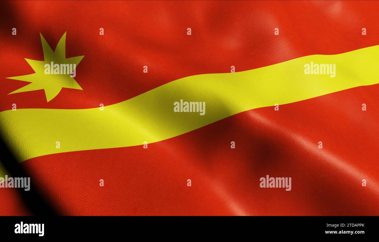 3D Illustration of a waving Puerto Rico City flag of Toa Alta Stock ...