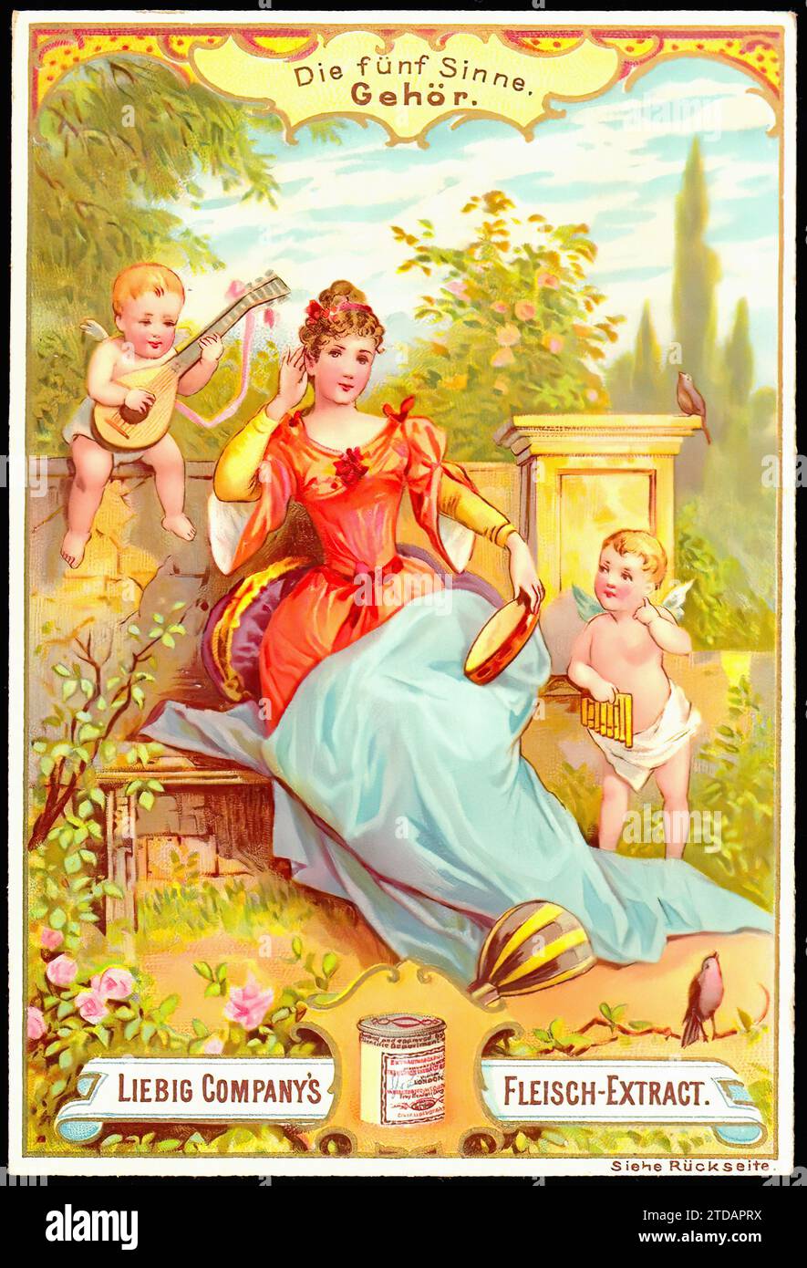 Vintage Liebig Trade Card S535 The Five Senses - Hearing Stock Photo ...