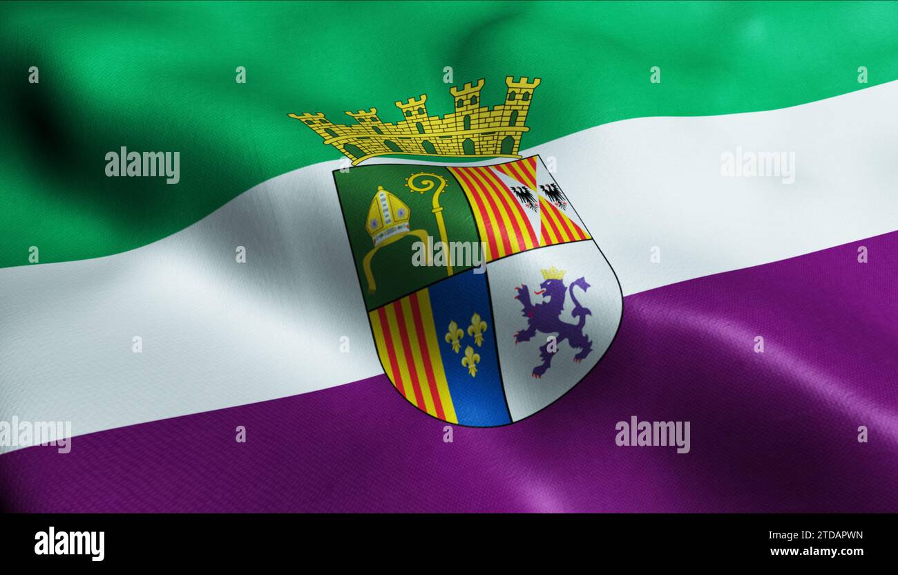 3D Illustration of a waving Puerto Rico City flag of San German Stock ...