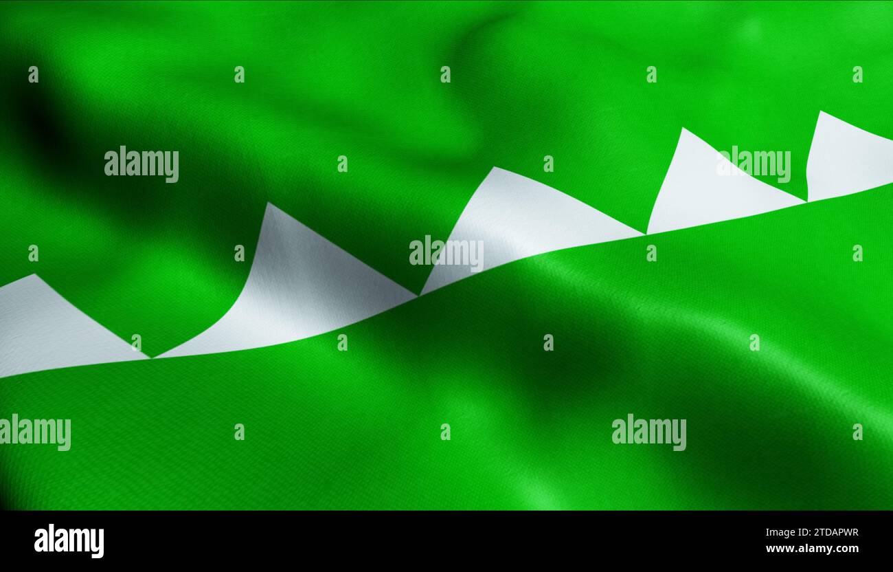 3D Illustration of a waving Puerto Rico City flag of Salinas Stock ...