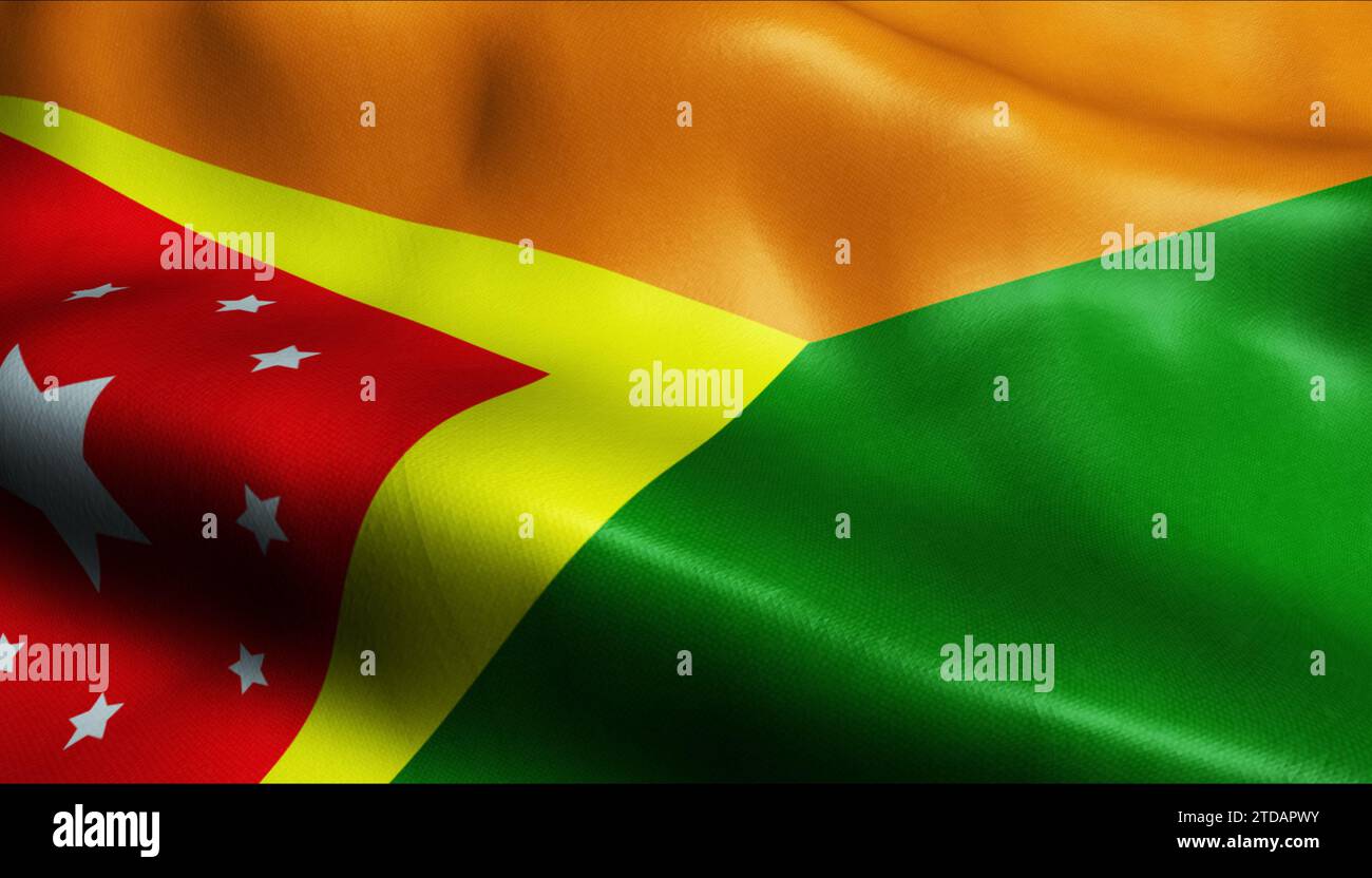 3D Illustration of a waving Puerto Rico City flag of Rincon Stock Photo ...