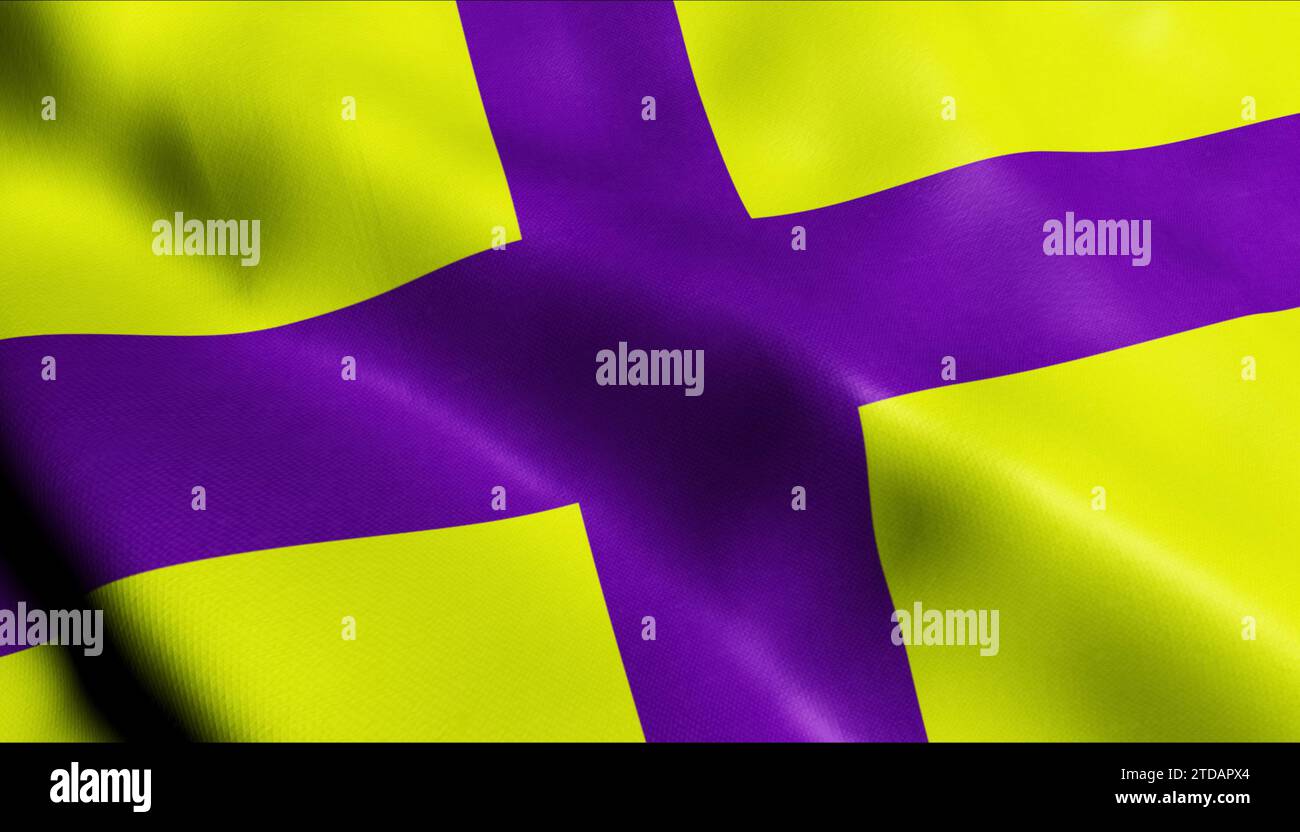 3D Illustration of a waving Puerto Rico City flag of Penuelas Stock ...