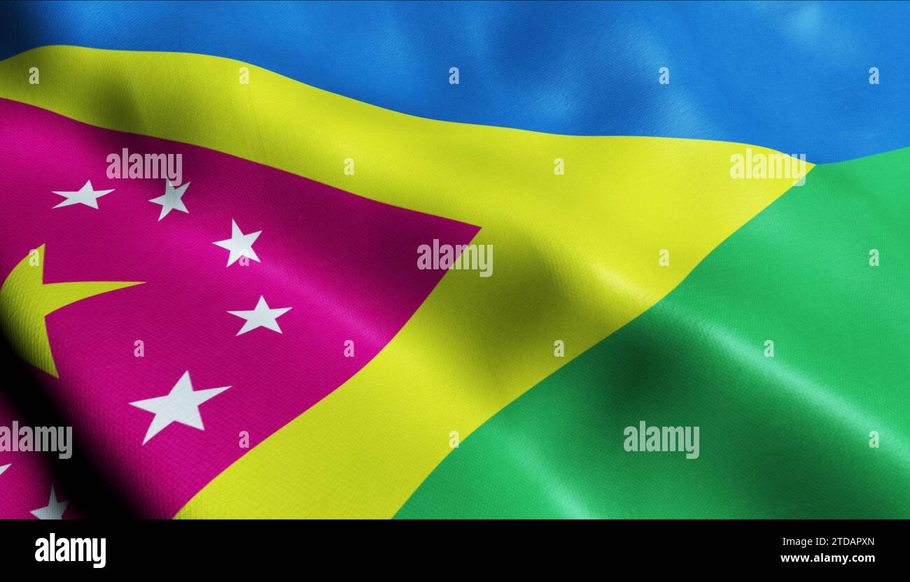 3D Illustration of a waving Puerto Rico City flag of Moca Stock Photo ...