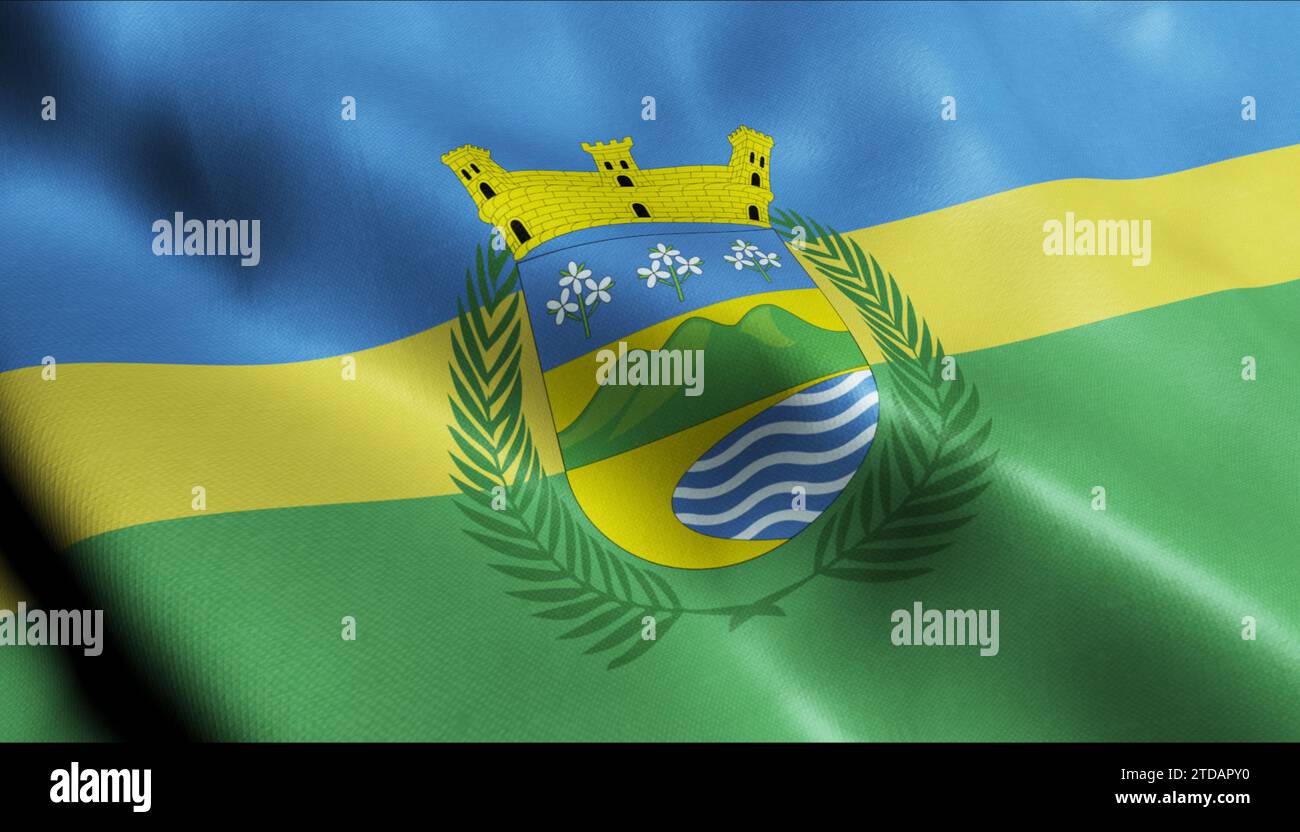 3D Illustration of a waving Puerto Rico City flag of Luquillo Stock ...