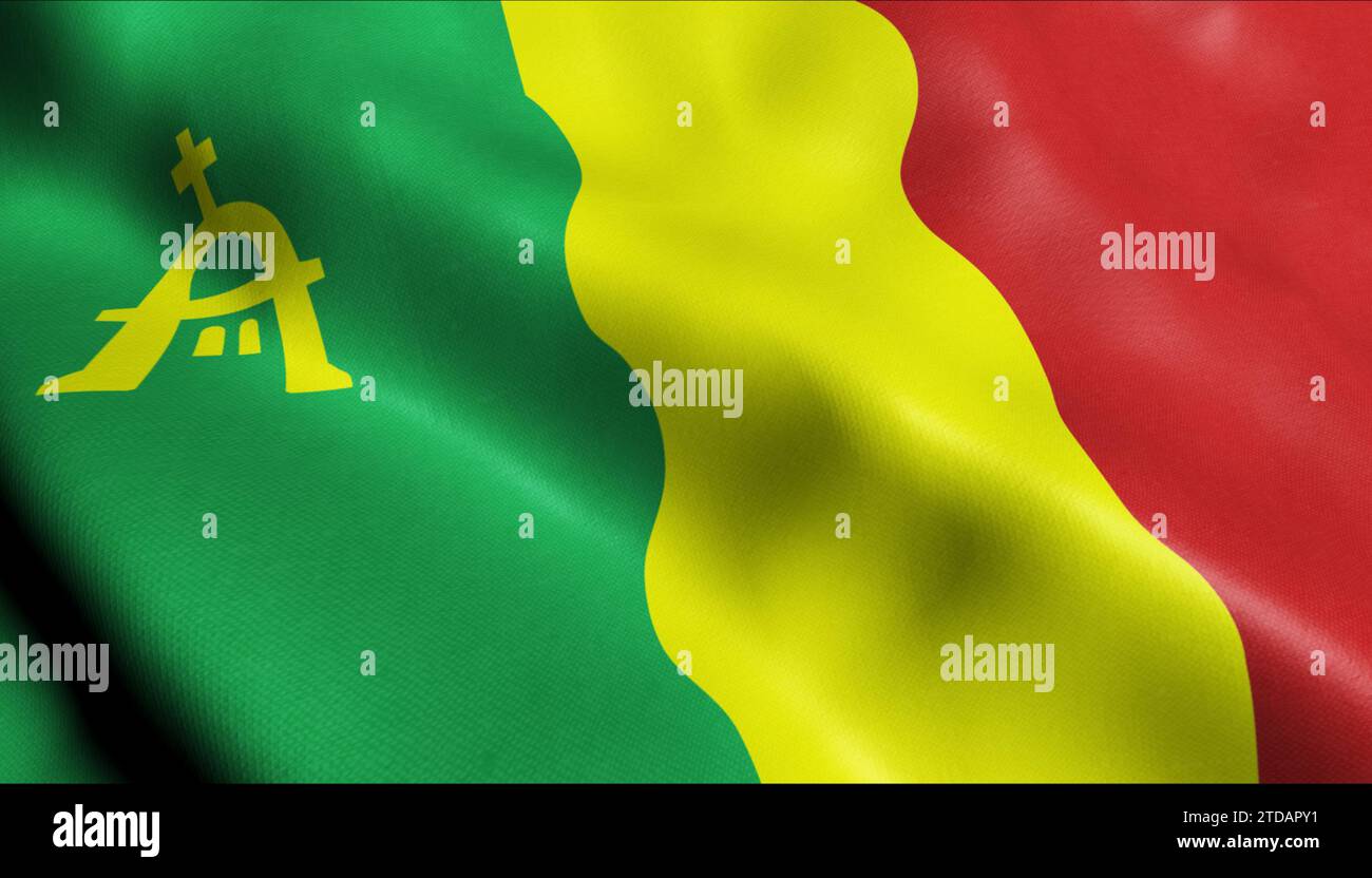 3D Illustration of a waving Puerto Rico City flag of Loiza Stock Photo ...