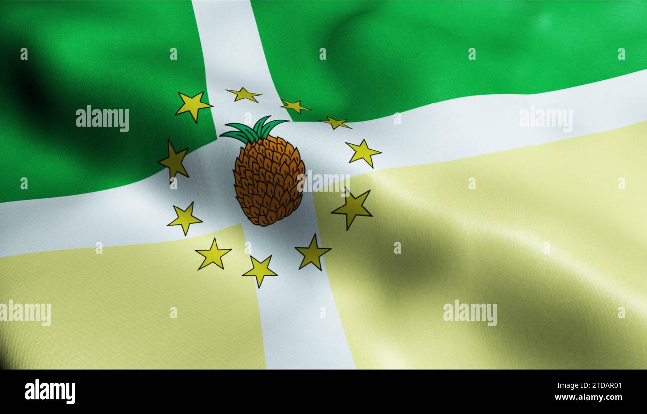 3D Illustration of a waving Puerto Rico City flag of Lajas Stock Photo ...