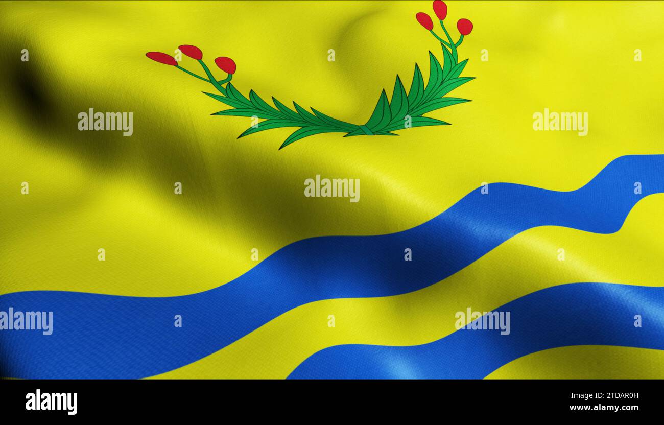 3D Illustration of a waving Puerto Rico City flag of Juncos Stock Photo ...