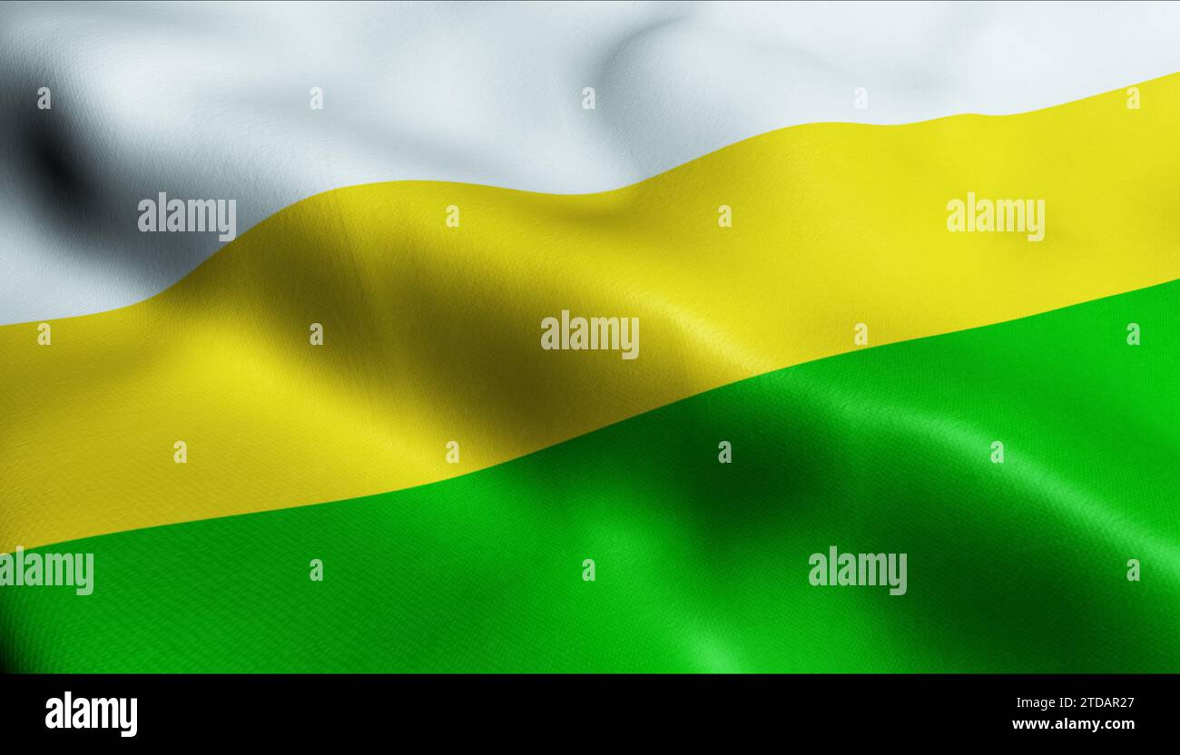 3D Illustration of a waving Puerto Rico City flag of Guayanilla Stock ...