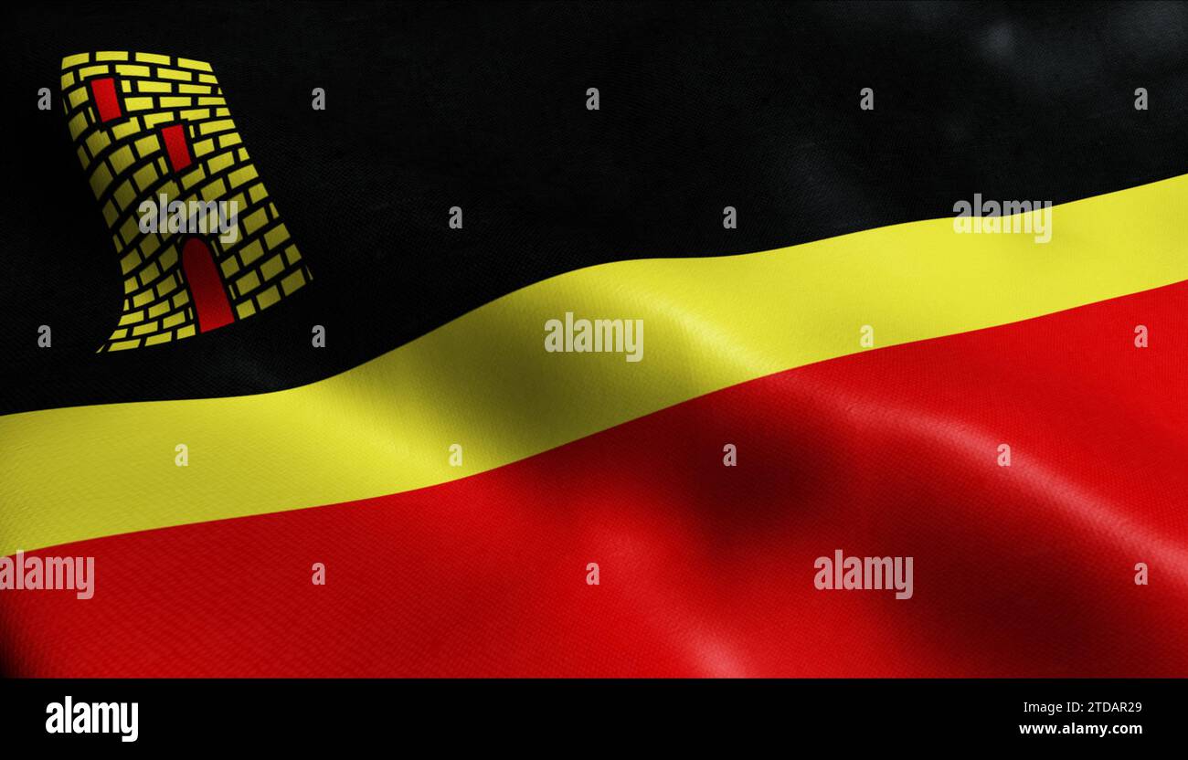 3D Illustration of a waving Puerto Rico City flag of Guayama Stock ...