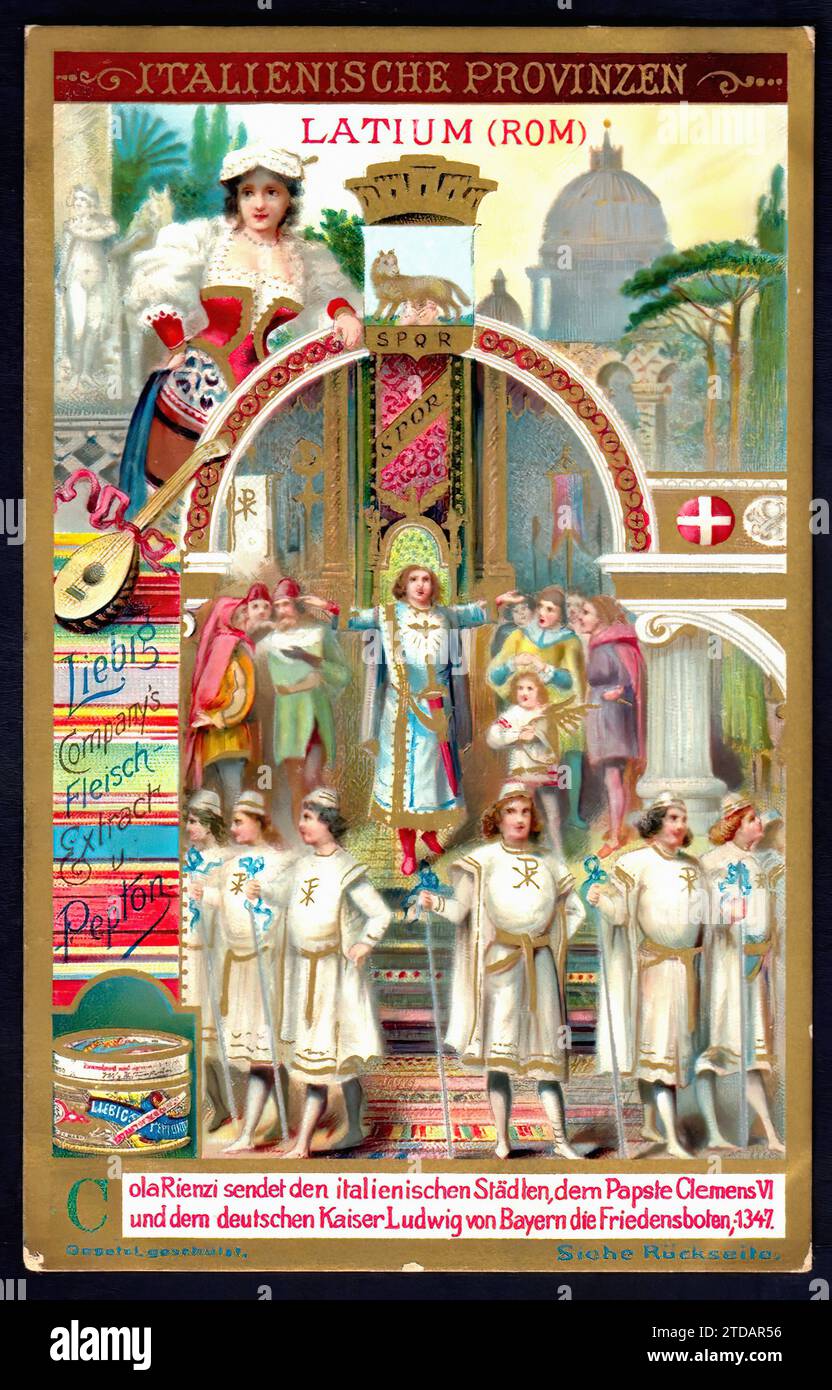 Vintage Liebig Trade Card S569 Italian Provinces - Lazio Stock Photo ...