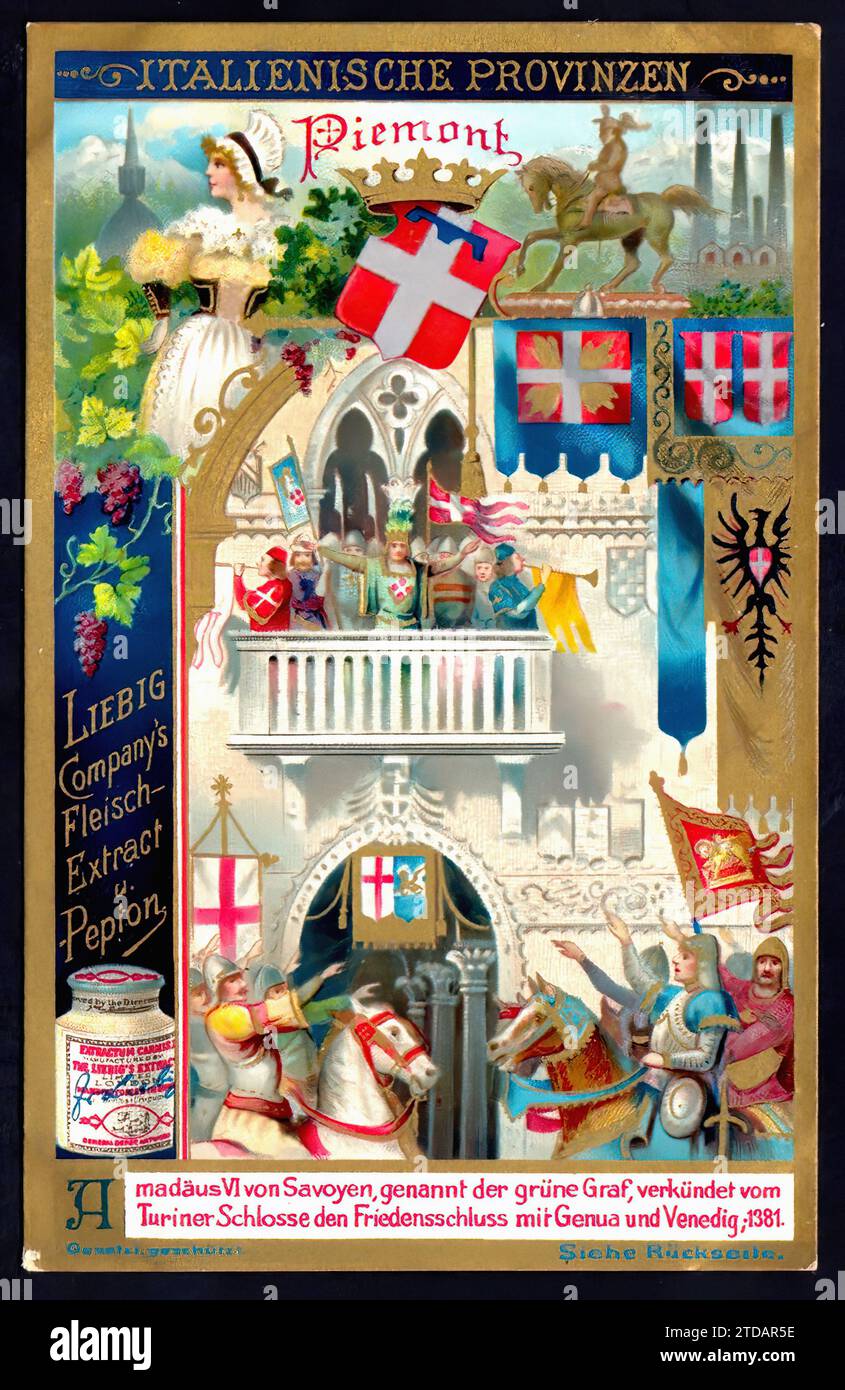 Vintage Liebig Trade Card S569 Italian Provinces - Piedmont Stock Photo ...