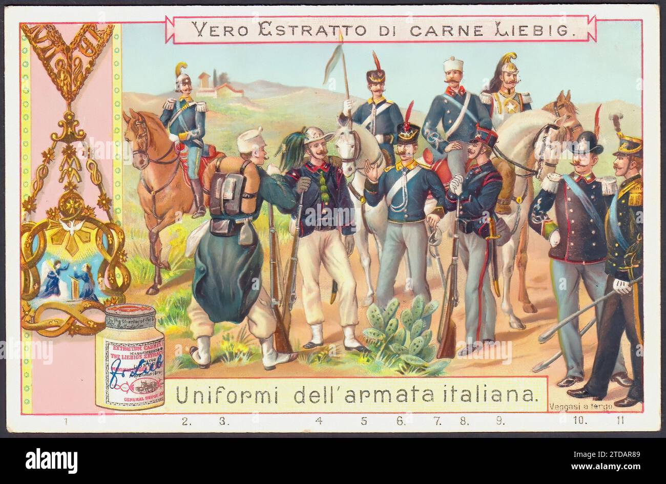Vintage Liebig Trade Card S608 Italian Military Uniforms Stock Photo ...