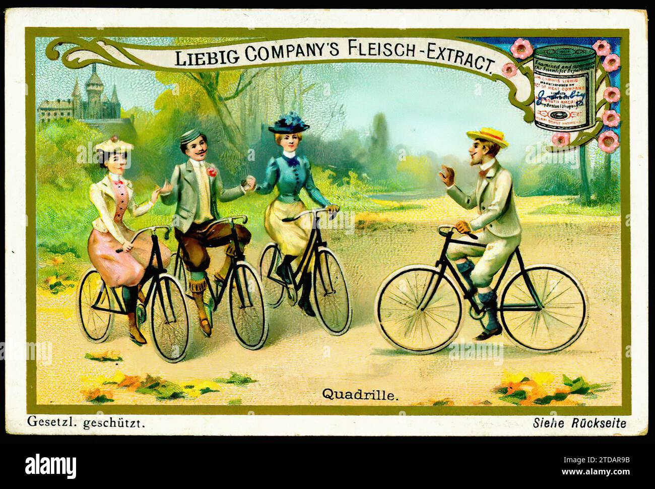 Vintage Liebig Trade Card S658 Bicycle Games 005 Stock Photo - Alamy