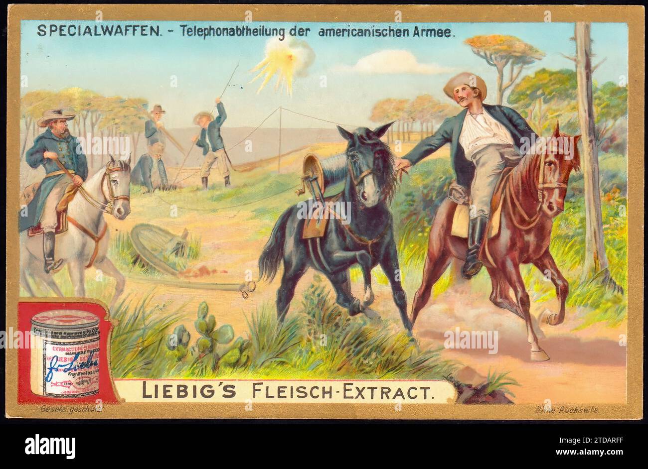 Vintage Liebig Trade Card s691 Special Troops - Telegraph Riders Stock ...