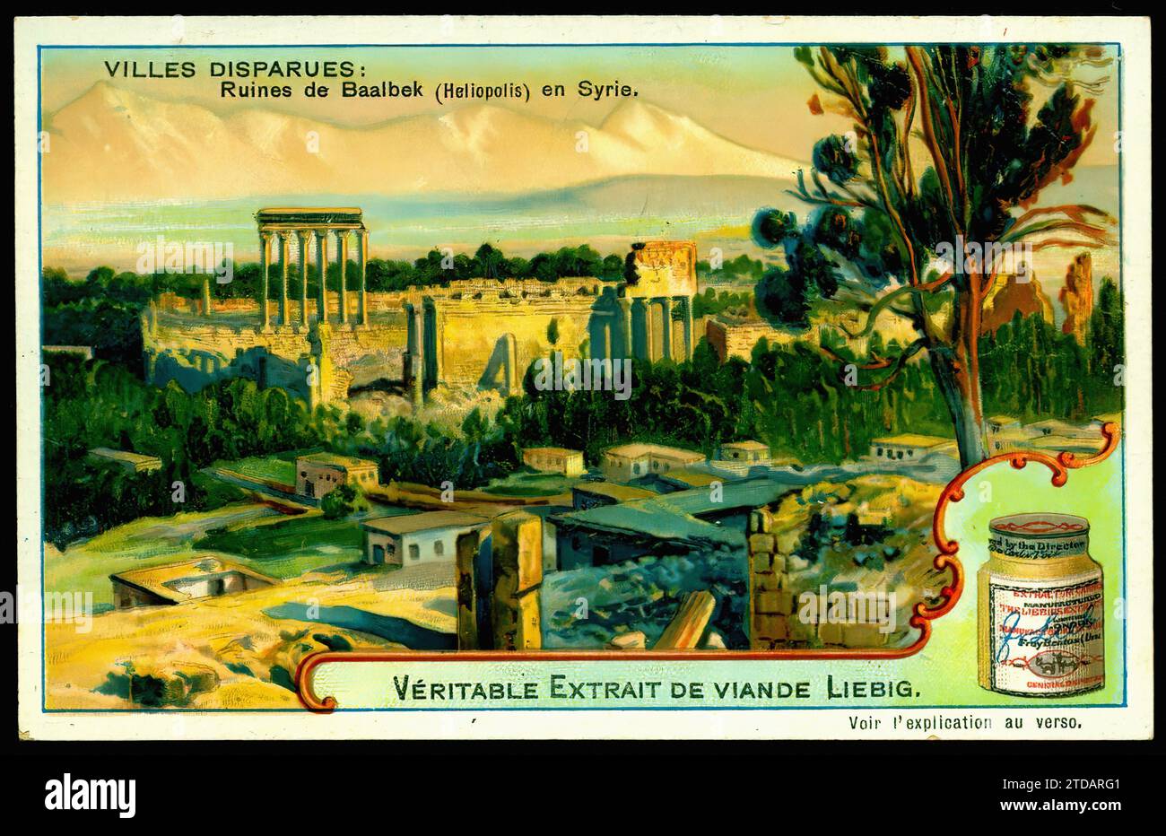 Vintage Liebig Trade Card S695 Vanished Cities - Baalbek Stock Photo ...