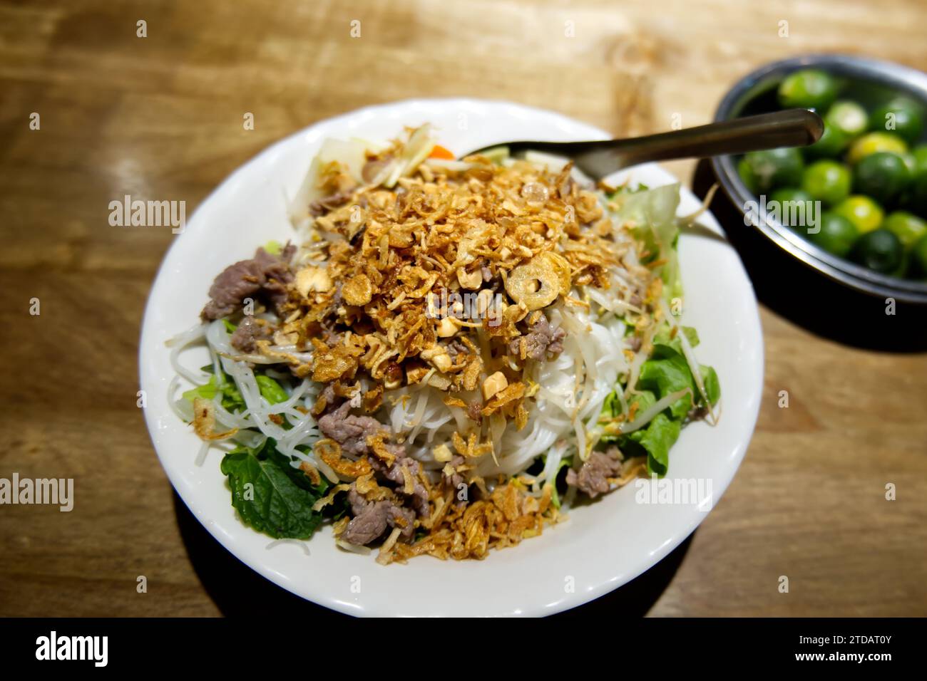 Bum Bo Nam Bo, a traditional Vietnamese noodle dish at street food ...