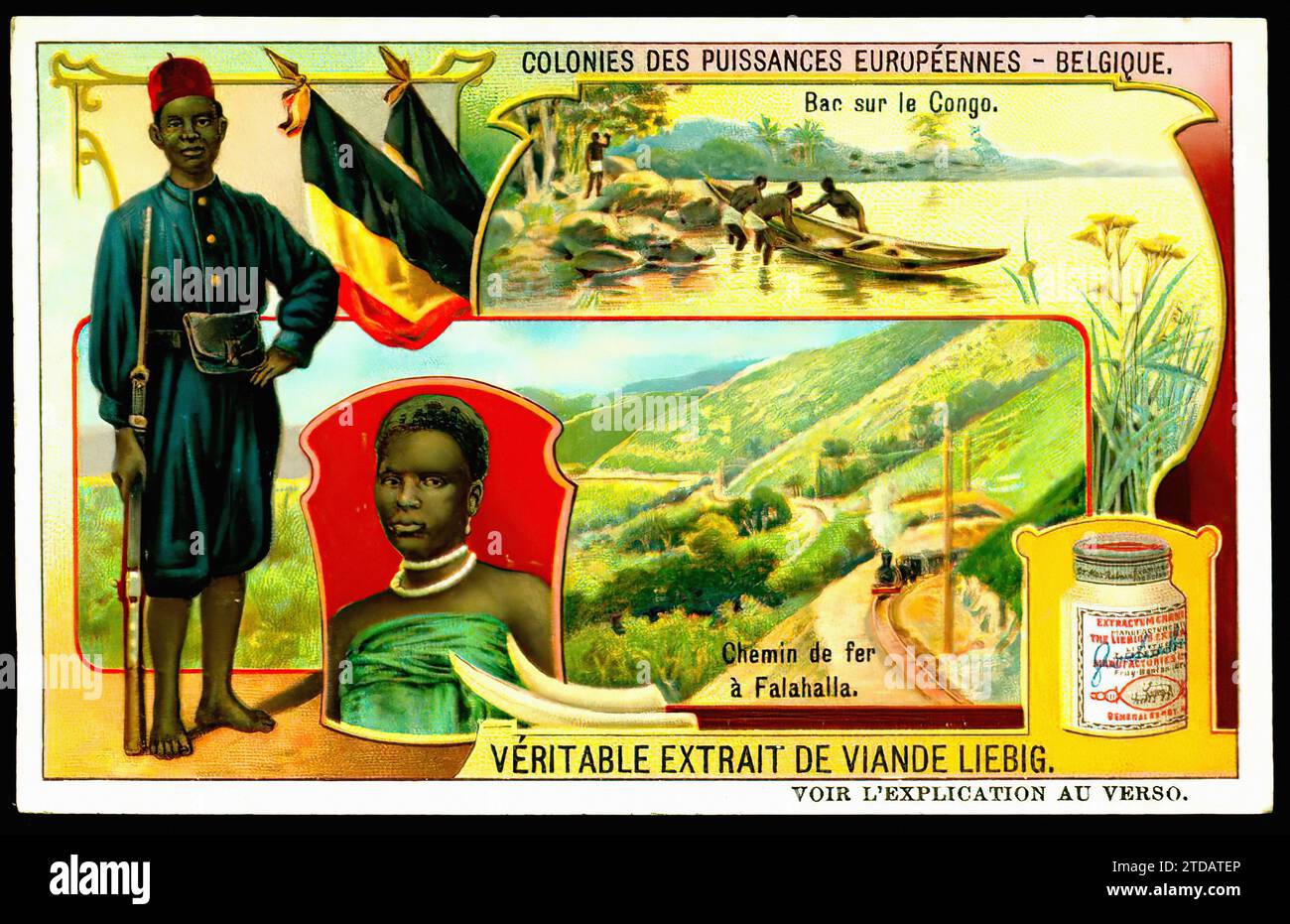 Vintage Liebig Trade Card S989 Belgian Colonies 1910 Stock Photo - Alamy